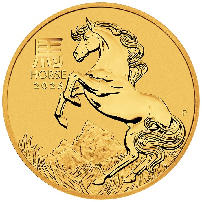 2026 Jaar van het Paard Gouden Munt 2 oz Perth Mint Australische Lunar ...